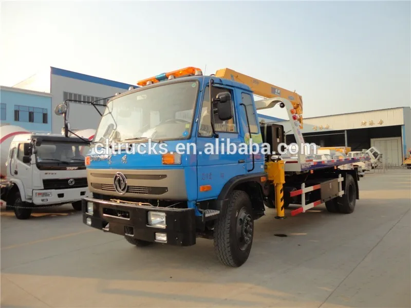 Dongfeng Slide Bed Tow Truck 2 Car Hydraulic Winch Recovery Tilt Slide ...