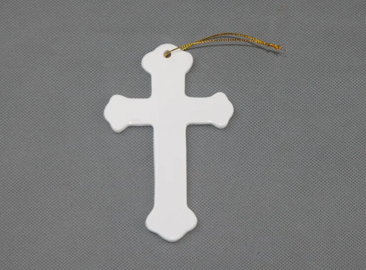 Colorking Heat Transfer Printing Cross Pendent Necklace Blank Ceramic ...