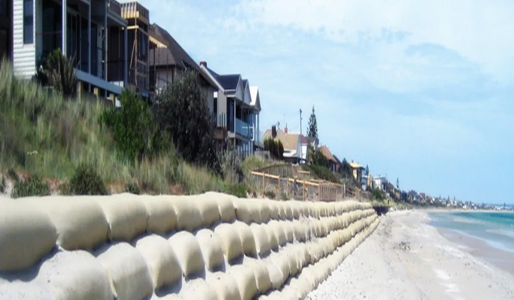 Mitigating Shoreline Erosion Damage Control Geotextiles Sand Containers ...