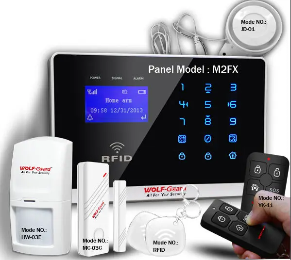 Rfid House Alarm Touch Screen Gsm Alarm Big Lcd Display Homsecur