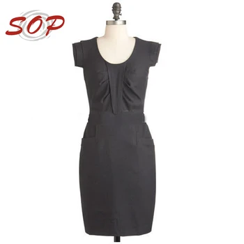 Professional Career Dress Short Sleeve Summer Women Casual Work Dresses ...