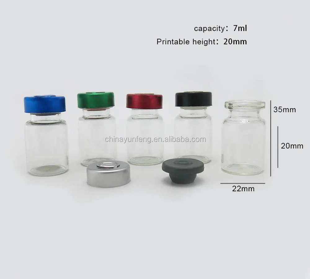 Wholesale 7ml Clear Glass Liquid Medicine Vials With Rubber Stopper ...