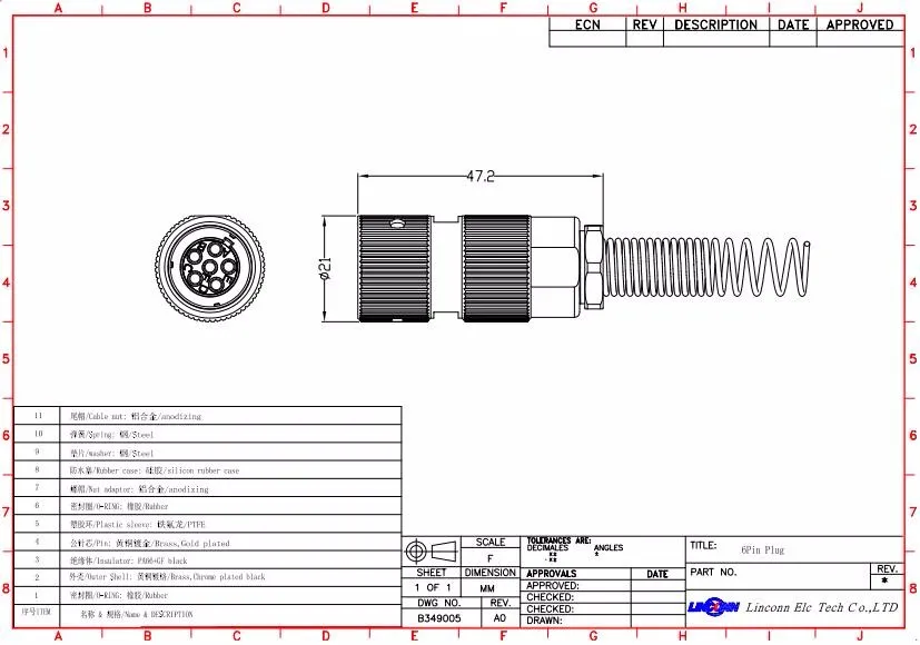 Amphenol Industrial Connectors U-329 6pin Audio Connector Mates With U ...