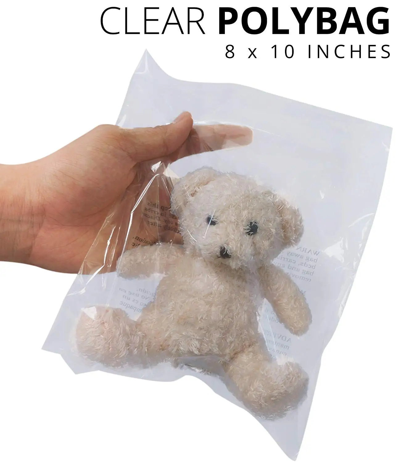 clear Poly Bag with Suffocation Warning - 6x9, 8x10, 9x12, 11x14 - Self ...