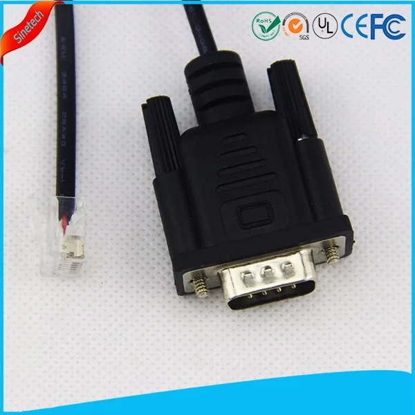 Black 6pin Rs232 Db9 Serial To Rj11 Adapter Cable For Scanner - Buy ...