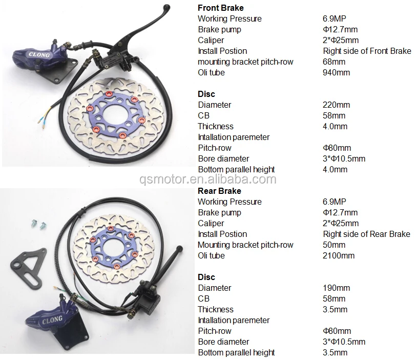 High Quality Hydraulic Brakes Electric Scooter Disc Brake Set For ...