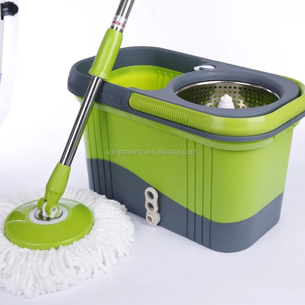 Easy Wring And Clean Turbo Microfiber Rotation Mop Stainless Steel ...