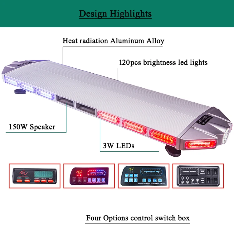 Strobe Flashing Led Ambulance Light Bar With Siren Speaker - Buy ...