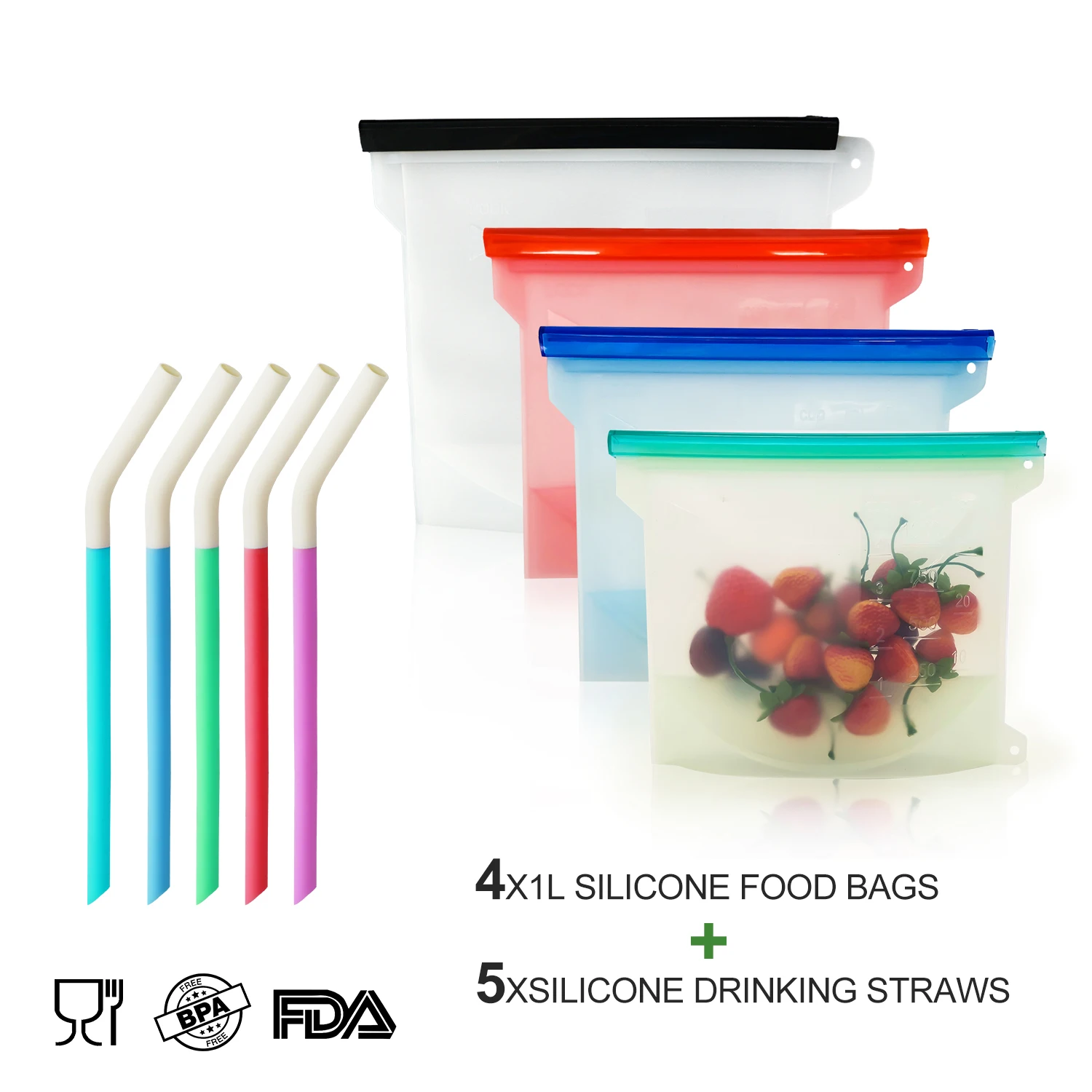 5 Piece Silicone Cooking Utensil Set Non-stick Heat Resistant Silicone ...