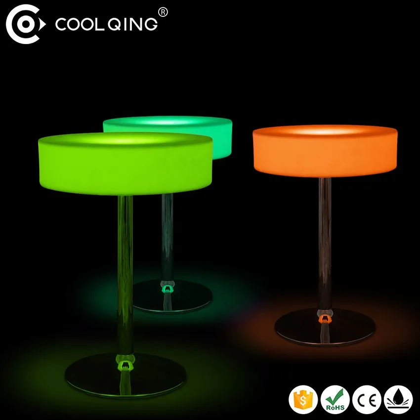 Good Quality Plastic Pe Led Glowing Tables Light Up Led Cocktail Table ...