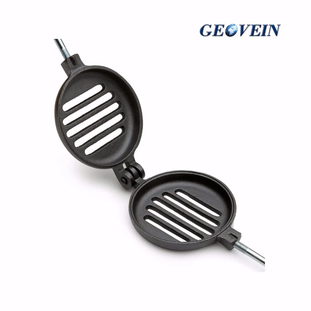 Camping Bread Toaster Jaffle Sandwich Maker Cast Iron Pie Iron - Buy ...