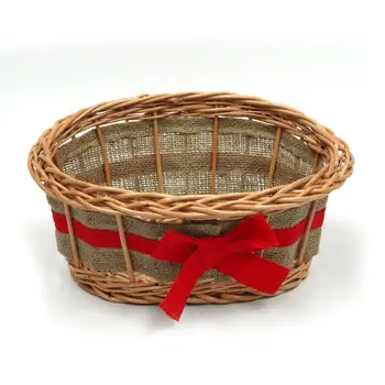 Small Empty Christmas Wicker Gift Basket With Ribbon - Buy Christmas ...
