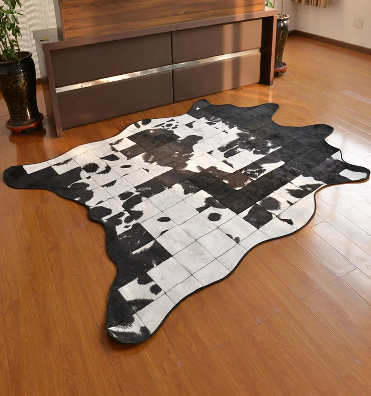 Simulated Cow Leather Patchwork Carpet/the Floor Mats In The Living ...