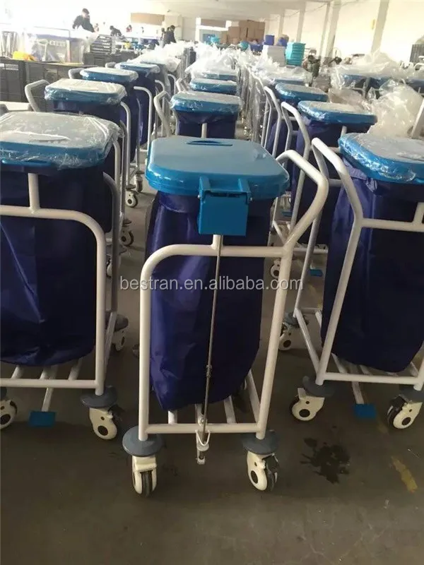 Bt-slt009 Cheap Hospital Metal Frame Dirty Linen Waste Trolley Mobile ...