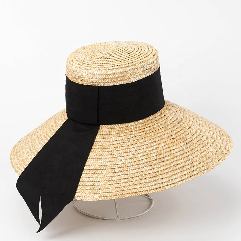 Custom Outdoor Short Crown Super Thin Straw Boater Hat For Sunshade ...