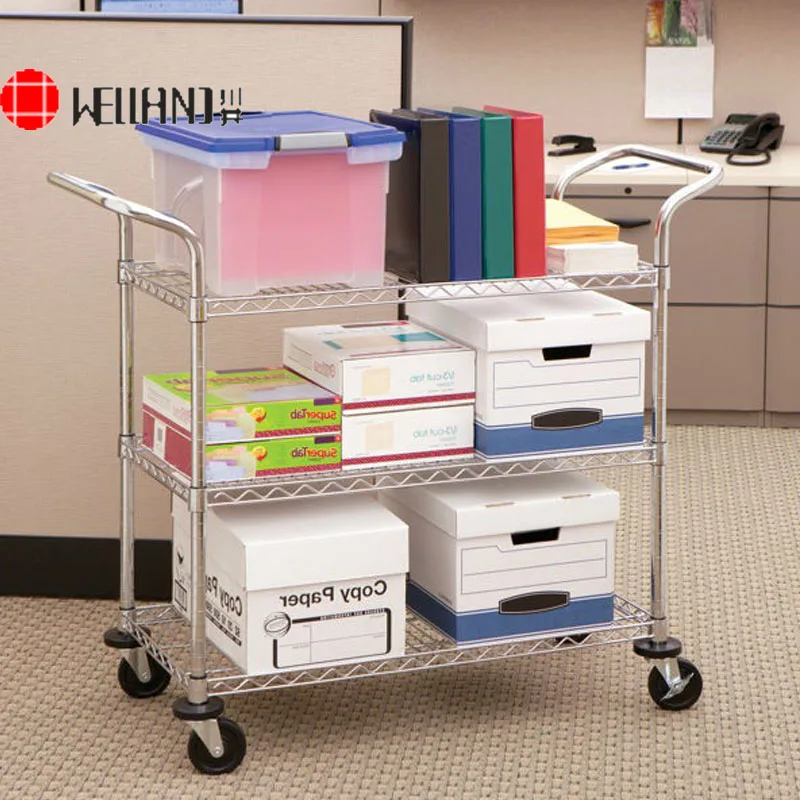 Zhong Shan 3 Tiers Office Metal Transport Document Trolley,Nsf Approval ...