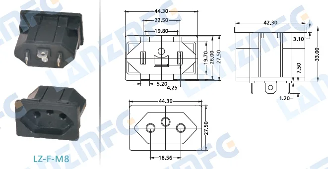 LZ-F-M8 Brazil Electrical Power Socket AC Output Socket H Type Socket ...