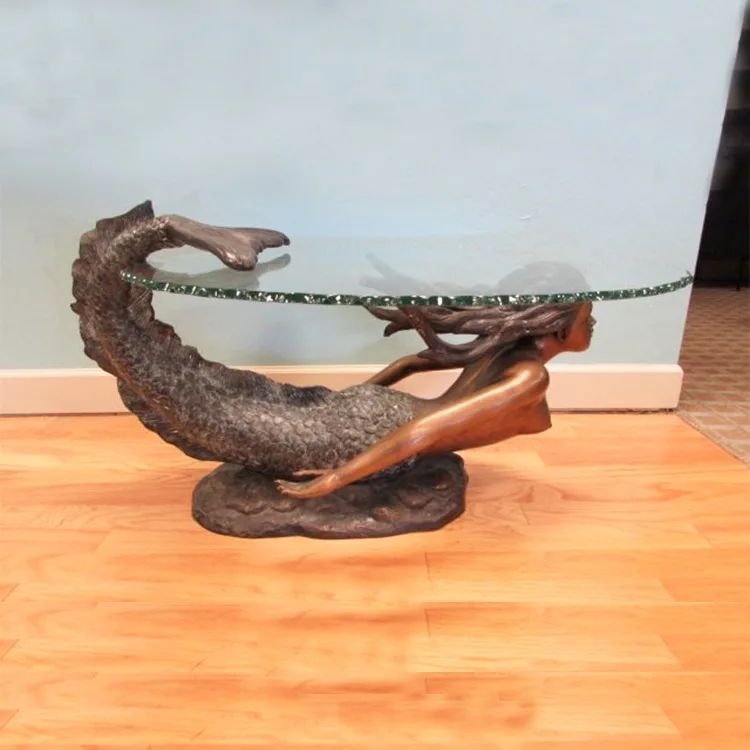 Indoor Decoration Bronze Mermaid Table - Buy Bronze Mermaid Table ...