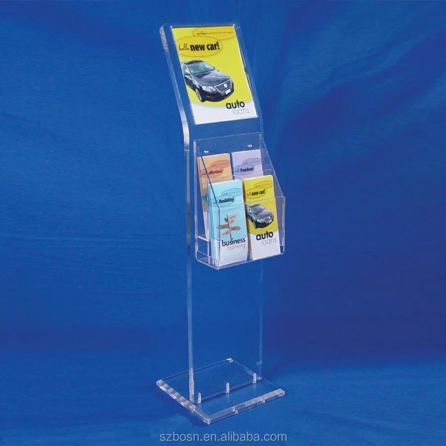 Acrylic Brochure Holder Clear Magazine Rack Plastic Magazine Display ...