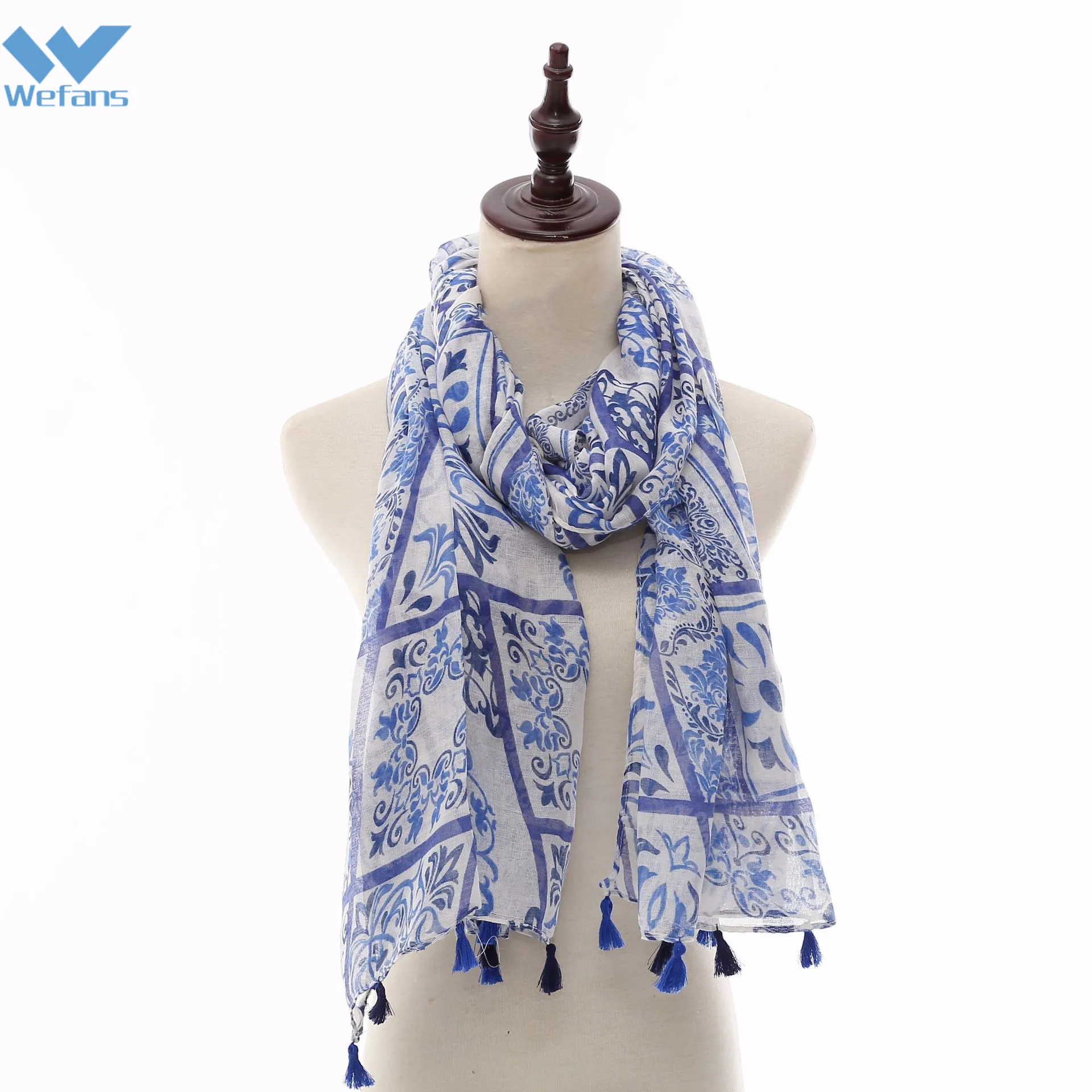 Wefans Breathable Cotton Ultra Soft Scarf Floral Neckerchief Neck Head ...