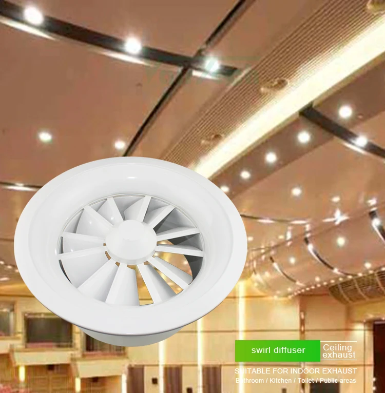 Ventilation Outlet Adjustable Round Swirl Diffusers For Ceiling - Buy ...
