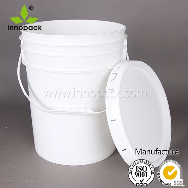 5 Gallon White Bucket Lid Durable 90 Mil All Purpose Pail Food Grade ...