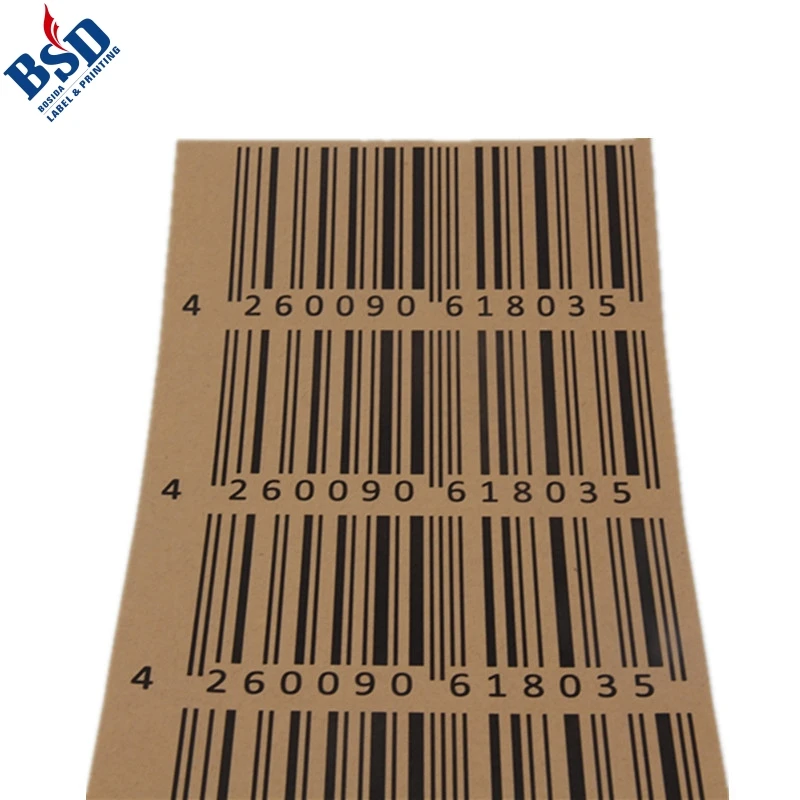 Custom Upc Bar Code Sticker Labels White Coated Paper Printing Adhesive ...