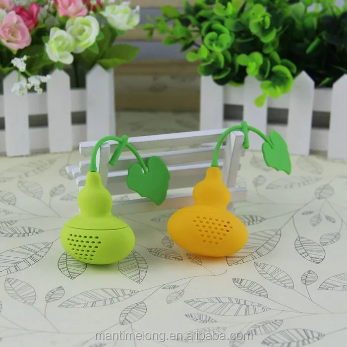 Unique Cute Gourd Glass Cup Tea Strainer Infuser Silicone Loose Tea ...