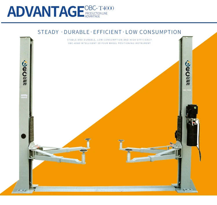 OBEC 4ton Hydraulic Two Post Car Lift - Efficient Lifting