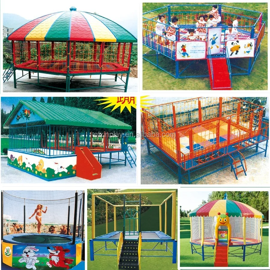 Multi Jumping Seats Park Trampoline Outdoor Public Trampoline With ...