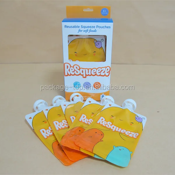 Reusable Food Squeeze Pouch/silicone Squeeze Food Pouch - Buy Reusable ...