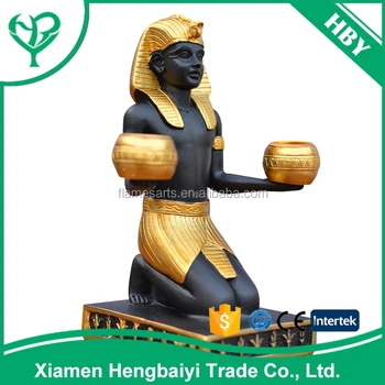 Resin Crafts Antique Polyresin Egypt Statue Egyptian Candle Holder ...