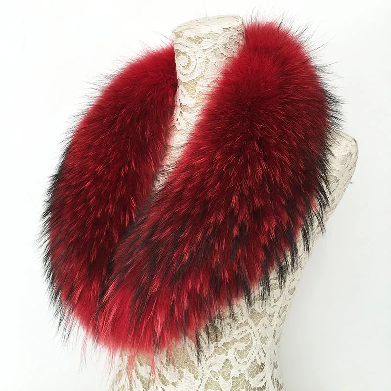 Factory Oem Hot Sale Red Detachable Real Genuine Raccoon Fur Collar ...