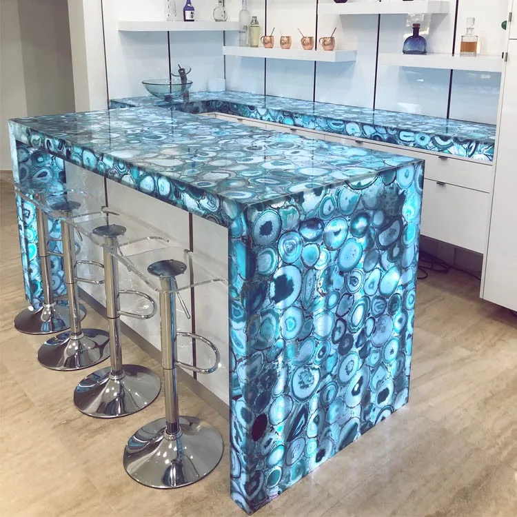 High End Building Material Blue Agate Marble Slab Wall Panel - Buy High ...