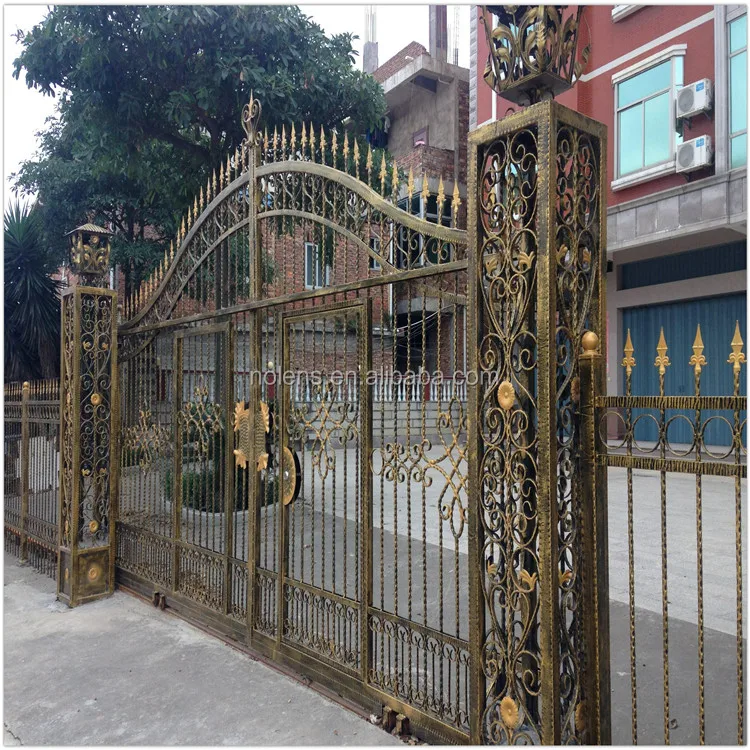 Wrought Iron Modern House Iron Garden Gate Design for Metal Gates