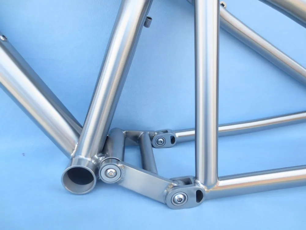 High End Full Suspension Titanium Fat Bike Frame 26 Inches
