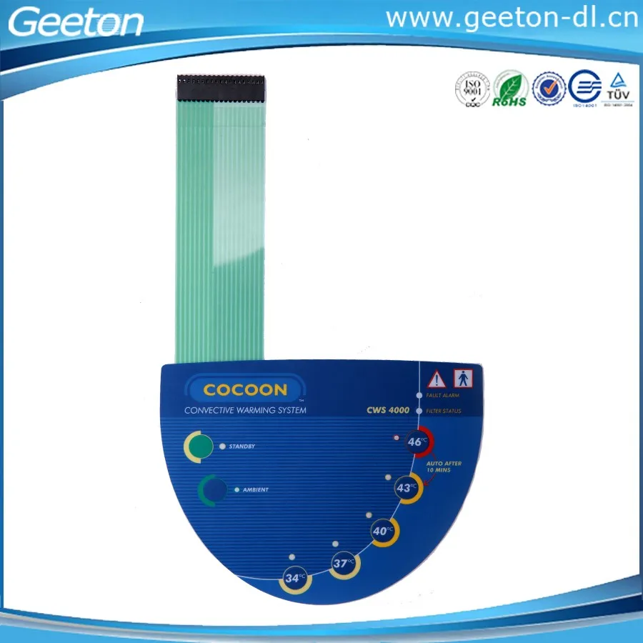 Waterproof Led Light Fpc Membrane Switch Graphic Overlays With Polydome ...