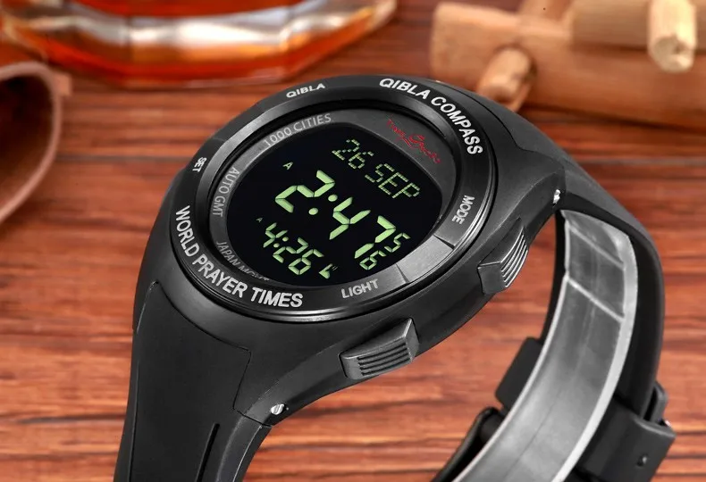 Islamic Smart Digital Watch Double Colors Alarm Muslim Prayer Azan ...