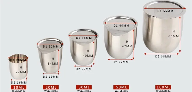 30ml 50ml Platinum Crucible with Lid for Laboratory Use