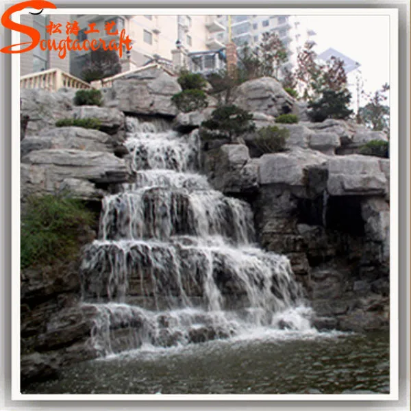 Reliable Fiberglass Artificial Rock Waterfall Indoor Waterfall ...