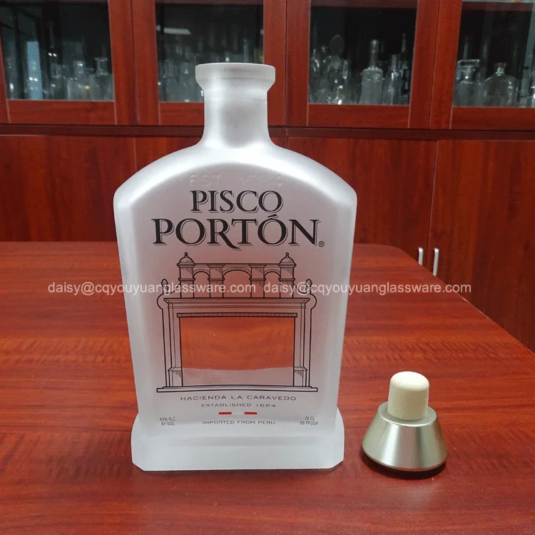 Peru Pisco 750ml Flask - Fancy Frosted Wine Bottles for Sale