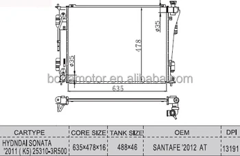A/c Radiator For Hyundai Sonata 2011 25310-3r500 Radiator - Buy Auto ...