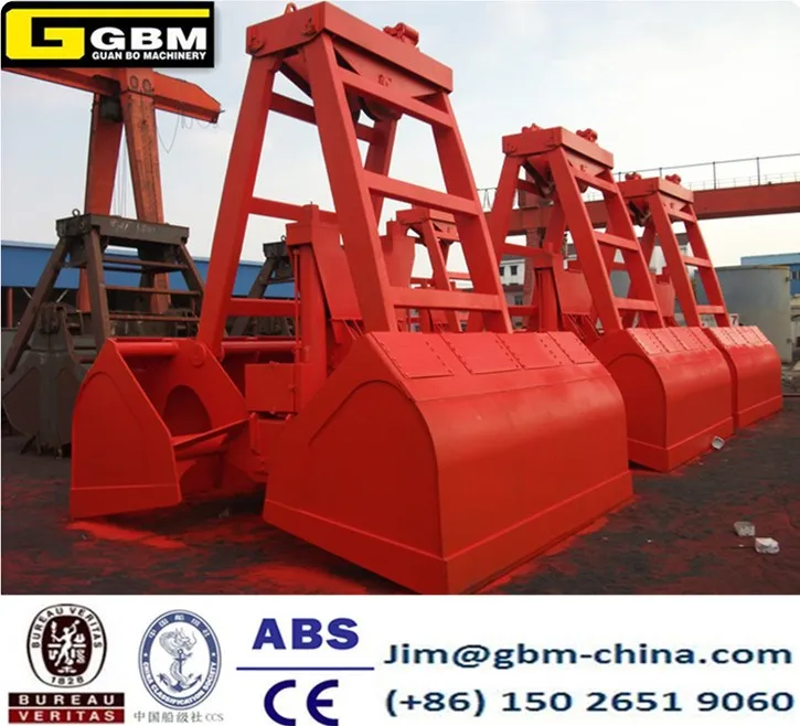 8-10-12 Cbm 24 Ton Remote Control Grab For Ship Deck Crane Loading ...