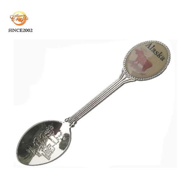 Engraved Silver Spoon Cover Epoxy Resin Logo Cyprus Souvenir Spoon ...