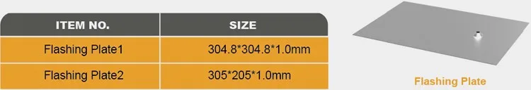 Solar Shingles Roof Flashing Plate - Waterproof PV Mounting