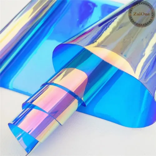 Small Roll 0.4mm Holographic Plastic Rainbow Transparent Pvc Iridescent ...
