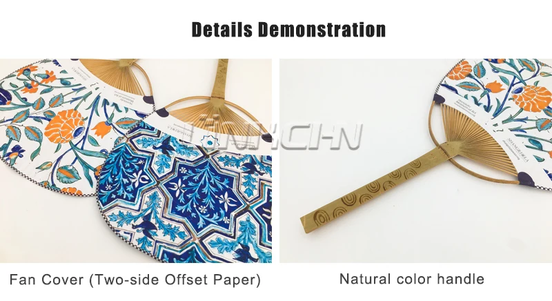 Customized Paper Paddle Handheld Decorative Fans by Linkchn