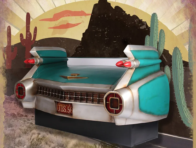 Car Bar Table - Vintage Industrial Style for Home & Restaurant