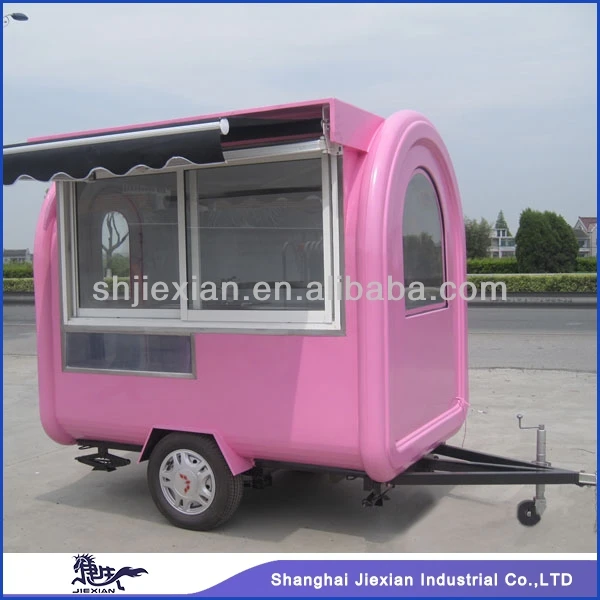 JX-FR220H Outdoor Light Pink Food Cart Trailer for Sale