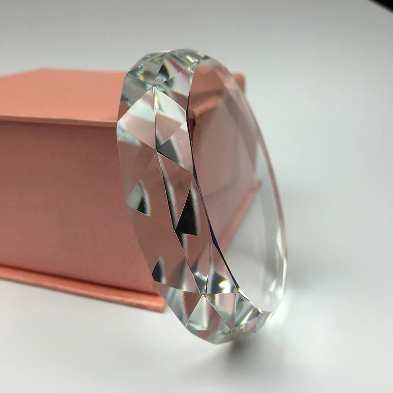 Top Quality Glass Paperweight Round Faceted Blank Crystal Paperweight ...